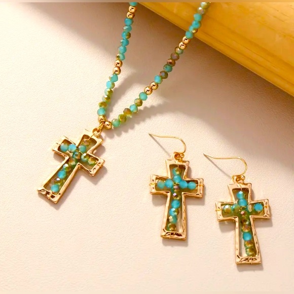 Jewelry | Exquisite Turquoise Blue Beaded Necklace Set | Poshmark